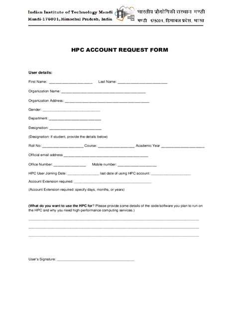 Fillable Online Hpc Account Request Fax Email Print Pdffiller Fillable Online Hpc Account Request Fax Email Print Pdffiller