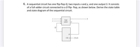Solved 4 A Sequential Circuit Has One Flip Flop Q Two