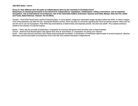 Jss Sea Notes Unit 4 Focus 2 Doc