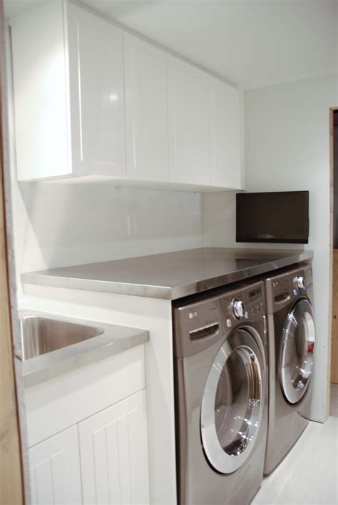 How To Support A Laundry Room Countertop Over A Washer And Dryer
