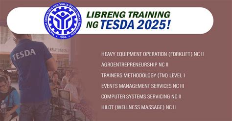 Libreng Tesda Training Assessment At Php160 Daily Allowance ~ Tesda Online
