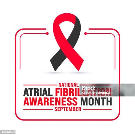 9월은 전국 심방세동 인식의 달 배경 배너 플래카드 카드 및 포스터 디자인 템플릿입니다 기민에 대한 스톡 벡터 아트 및 기타