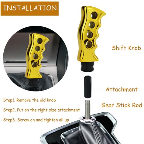 Manual Transmission Shifter Resin Grip Handle Shift Knob Gold Custom