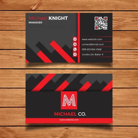 빨간색과 회색 창의적인 명함 Eps Uidownload