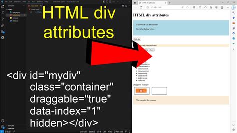 html div tag attributes with examples youtube