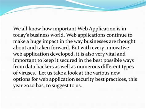 10 Web Application Security Best Practices For 2020 Ppt