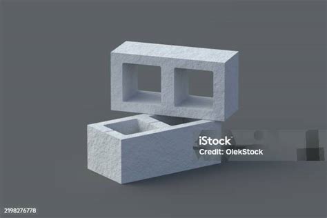 어두운 배경에 두 개의 거친 콘크리트 블록 건설 콘크리트 벽돌 건축 자재 3d 렌더링 3차원 형태에 대한 스톡 사진 및 기타 이미지 3차원 형태 거친 건설 산업