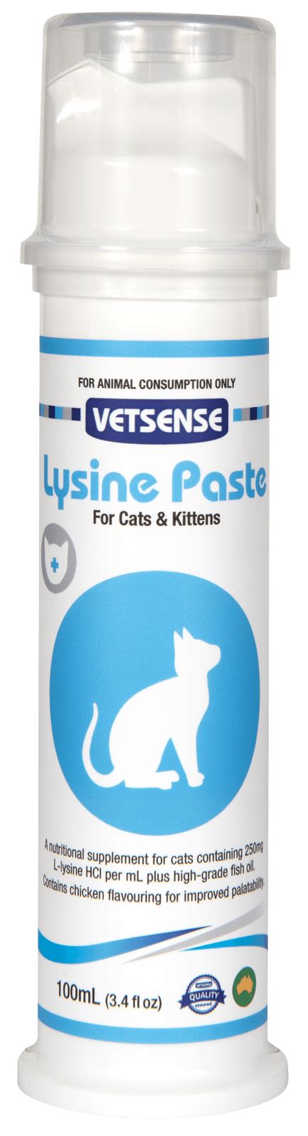 Vetsense Lysine Paste Nutritional Supplement For Cats And Kittens 100ml