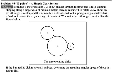 solved problem 6 10 ﻿points ﻿a simple gear systemfile
