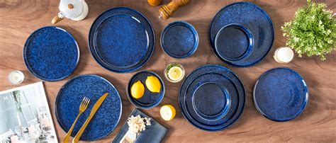 Vancasso Starry Plates And Bowls Sets12 Pieces Blue