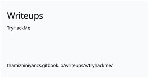 TryHackMe Writeups