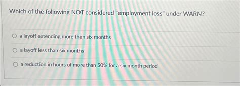 Solved Which Of The Following Not Considered Employment