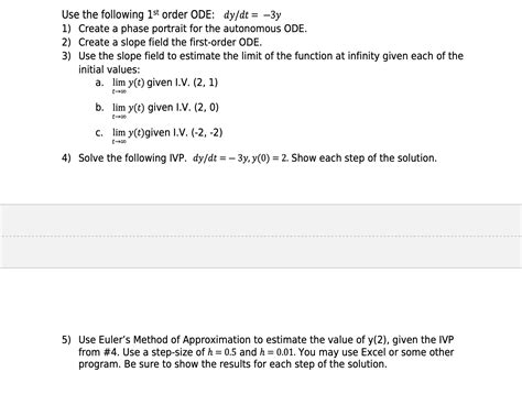 Solved Use Eulers Method Of Approximation To Estimate The