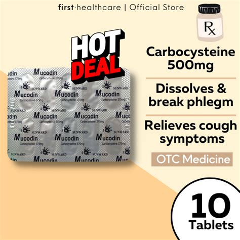 [ready Stock ] Sunward Mucodin Carbocysteine 375mg Relieves Cough And Loosens Thick Mucus [10