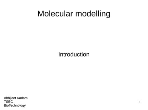 2 Molecular Modelling Intro Ppt