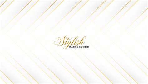 아름다운 황금 선과 흰색 우아한 배경 디자인 무료 벡터