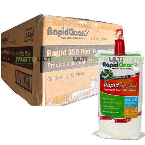 Rapidclean Microfibre Mop Head Red Ultimate Cleaning Products