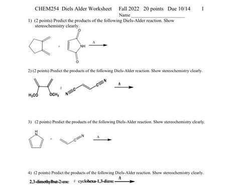 Solved 1 2 Points Predict The Products Of The Following