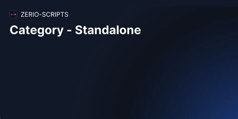 Category Standalone Zerio Scripts