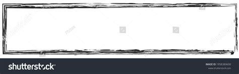 Grungy Rectangular Frame Border Plaque Outline Stock Vector Royalty