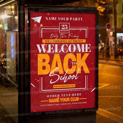 Welcome Back To School Event Flyer Psd Template Psdmarket