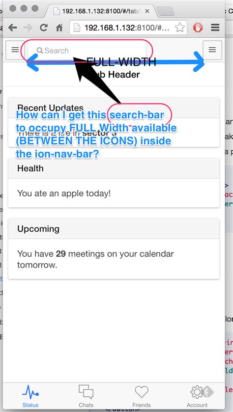 Full Width Search Bar Inside Ion Nav Bar Ionic V1 Ionic Forum