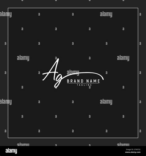Luxury Initial Ag Logo Initials Signature Handwriting Monogram Isolated