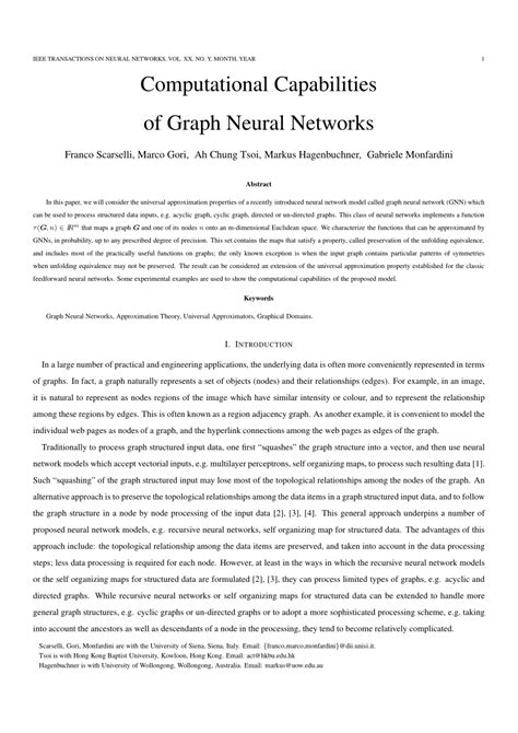 Pdf Computational Capabilities Of Graph Neural Networks