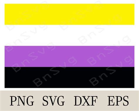 Non Binary Gender Pride Flag Vector Genderqueer Flag Minimalist Cut Files Layered Cricut