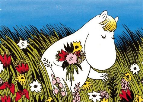 Snorkmaiden Picking Flowers Stamp Illustration Vintage Moomin Poster