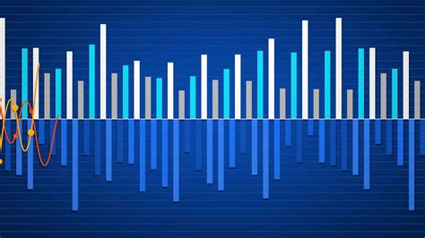 Financial Graph Of Endless Bars In Blue And Lines In Yellow And Red