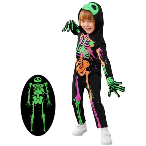 Urmagic 3 7t Halloween Skeleton Costume Jumpsuit With Front Skeleton