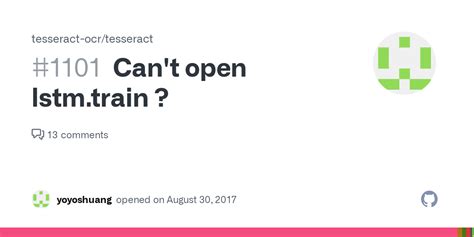Cant Open Lstmtrain · Issue 1101 · Tesseract Ocrtesseract · Github