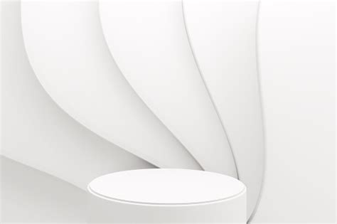 흰색 포디움 쇼 흰색 배경에 화장품 기하학적3d 렌더링 0명에 대한 스톡 사진 및 기타 이미지 0명 3차원 형태 개념 Istock