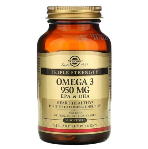Омега 3 950 мг 50 капсул витамины для взрослых женщин и мужчин от выпадения волос для роста