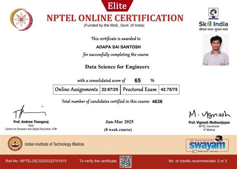 Datascience Nptel Machinelearning Artificialintelligence Rprogramming Santosh Adapa