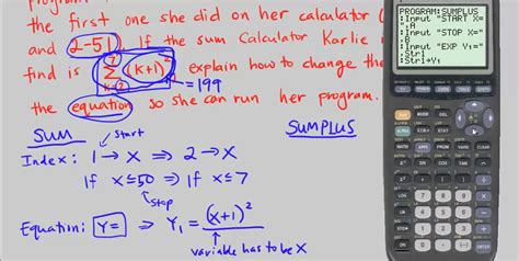 Cpm Precalculus 2 60 Using The Summation Program In Your Ti 83 Plus