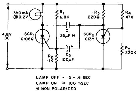 Low Cost And Low Voltage Flasher Circuit Diagram