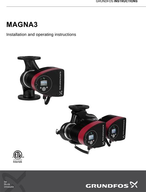 537341 3 Grundfos Magna3 Installation And Instructions User Manual