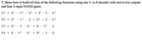 Solved 7 Show How To Build All Four Of The Following