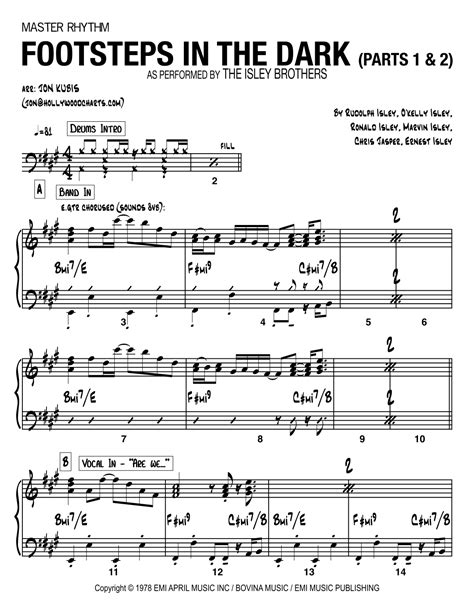 Footsteps In The Dark Part 1and2 Arr Hollywood Charts By Chris