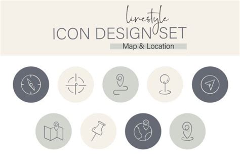 Linestyle Icon Design Set Map And Location Graphic By Pepulousdsg · Creative Fabrica