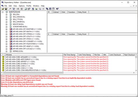 dll debugging load time error in c sdl2 program compiled with