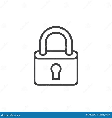 Padlock Line Icons Lock Black Icon Set Locked And Unlocked Security