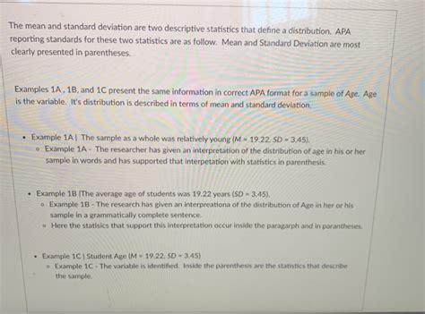 The Mean And Standard Deviation Are Two Descriptive