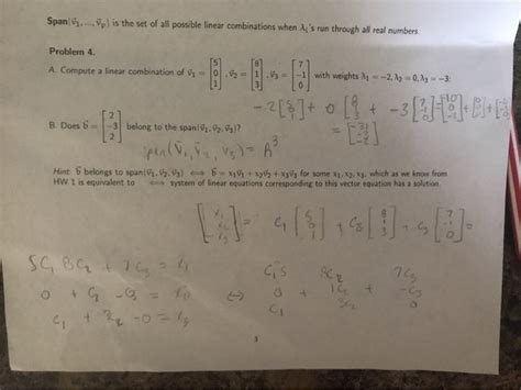 Solved Span V1 Vp Is The Set Of All Possible Linear Chegg Com