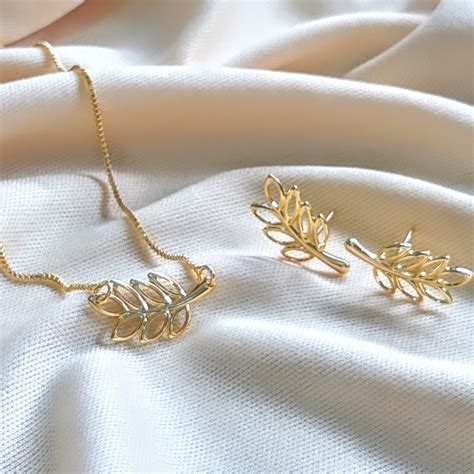 Conjunto Dourado Trigo Stella Ribeiro Semijoias