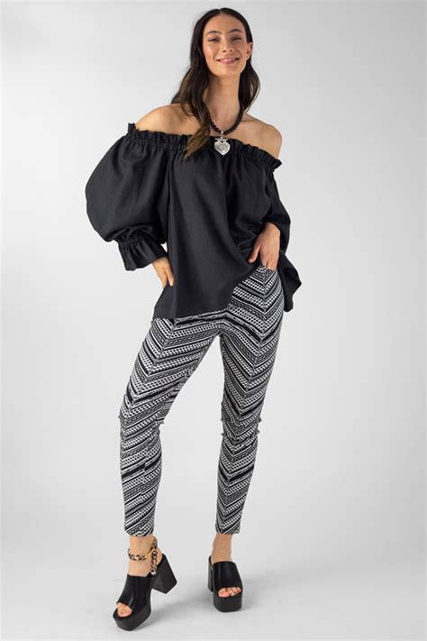 Black Shimmer Top Womens Tops Motto Fashions