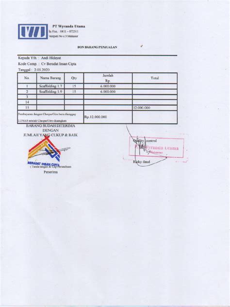 Nota Pembelian Scafo Ding Pdf