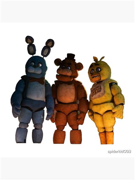 Five Nights At Freddys Movie Freddy Bonnie Chica Poster For Sale By Spiderkid Redbubble